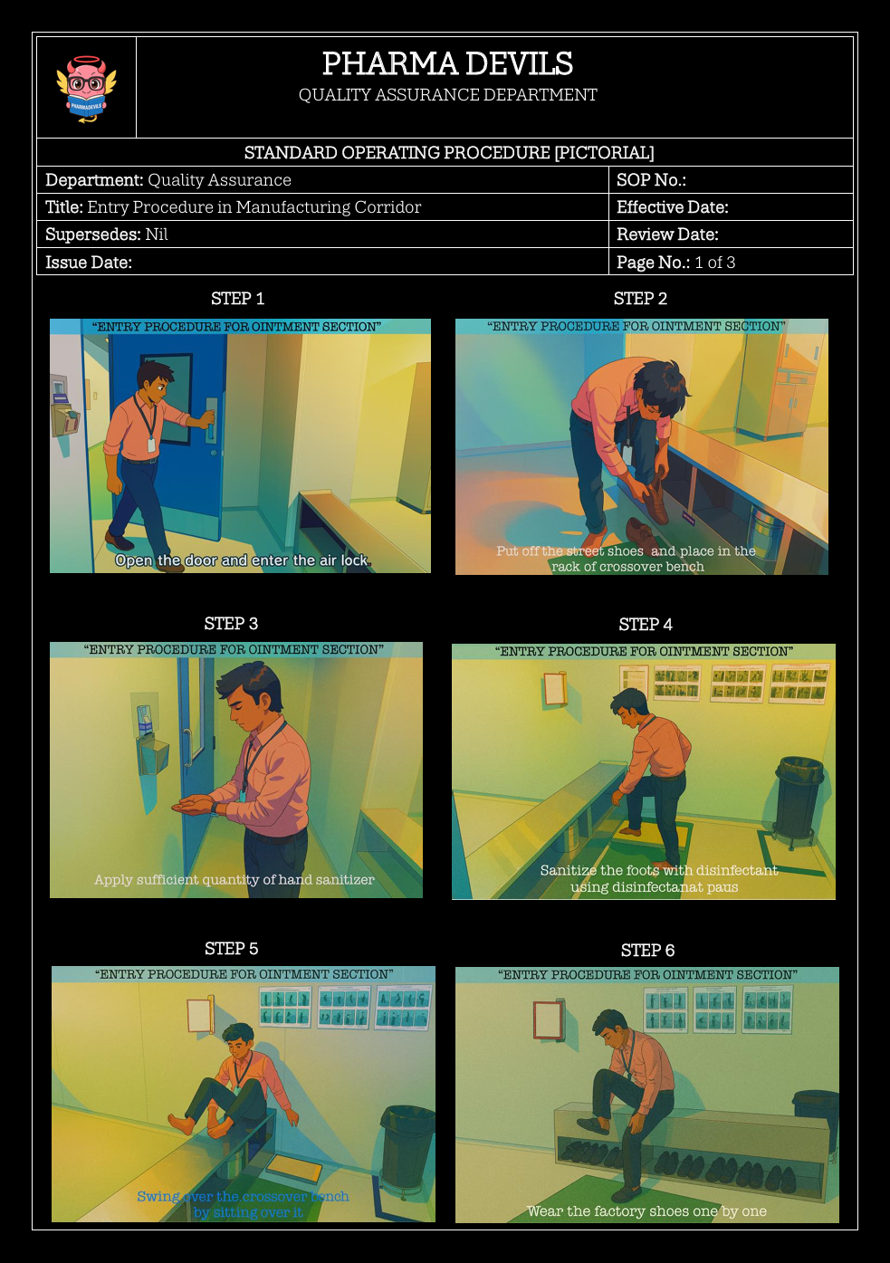 ENTRY PROCEDURE IN MANUFACTURING CORRIDOR