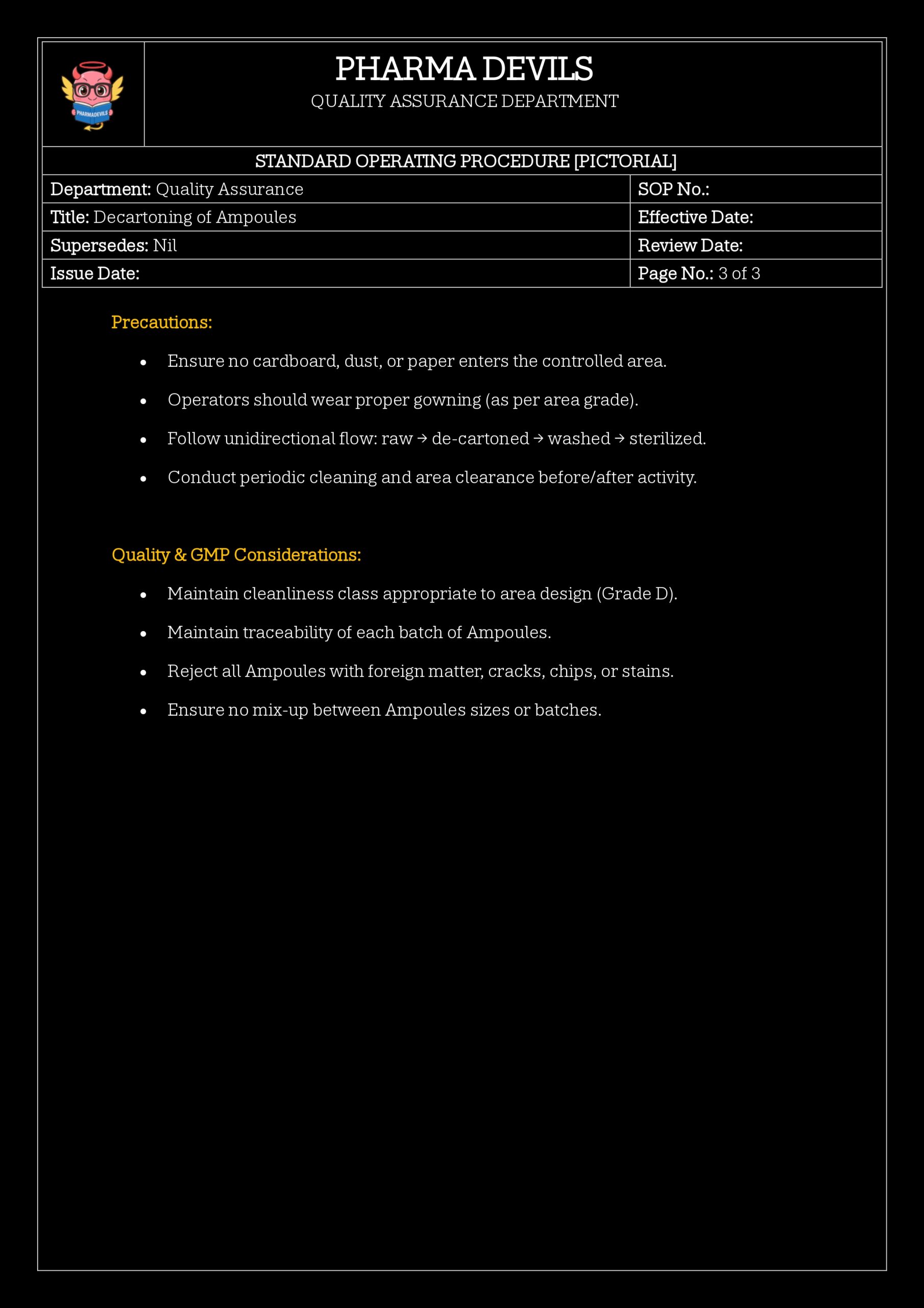 Decartoning of Ampoules [Pictorial] Process Guide - Pharma Devils